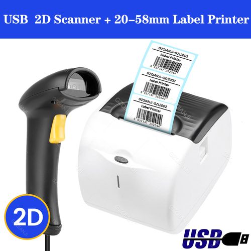 Thermal Label Printer 2D Barcode Scanner Laser Code Reader Pos System ...
